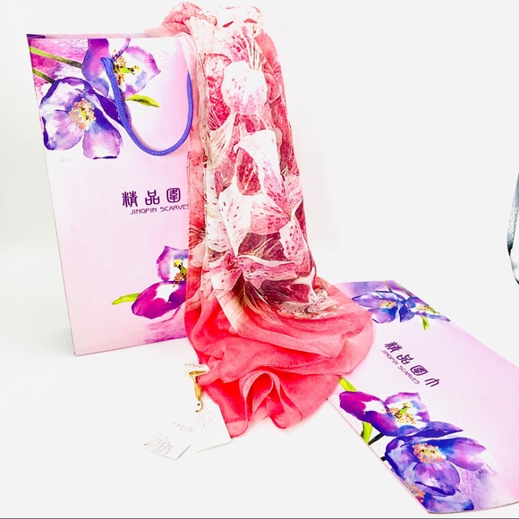 JingPin Scarves | Accessories | Authentic 0 Silk Jingpin Chinese Lily ...